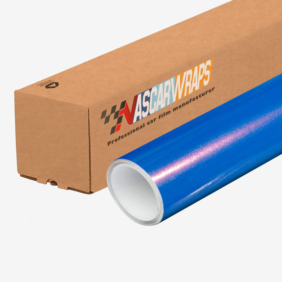Nascarwraps Gloss Chameleon Diamond Metallic Blue Red Vinyl Wrap Roll