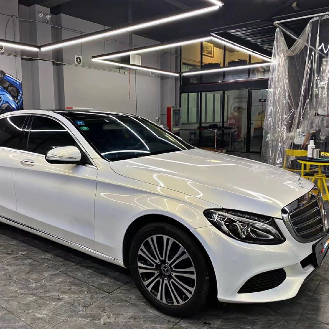 Best Gloss Pearl White To Gold Vinyl Wrap For Car Film - Mercedes Benz ...