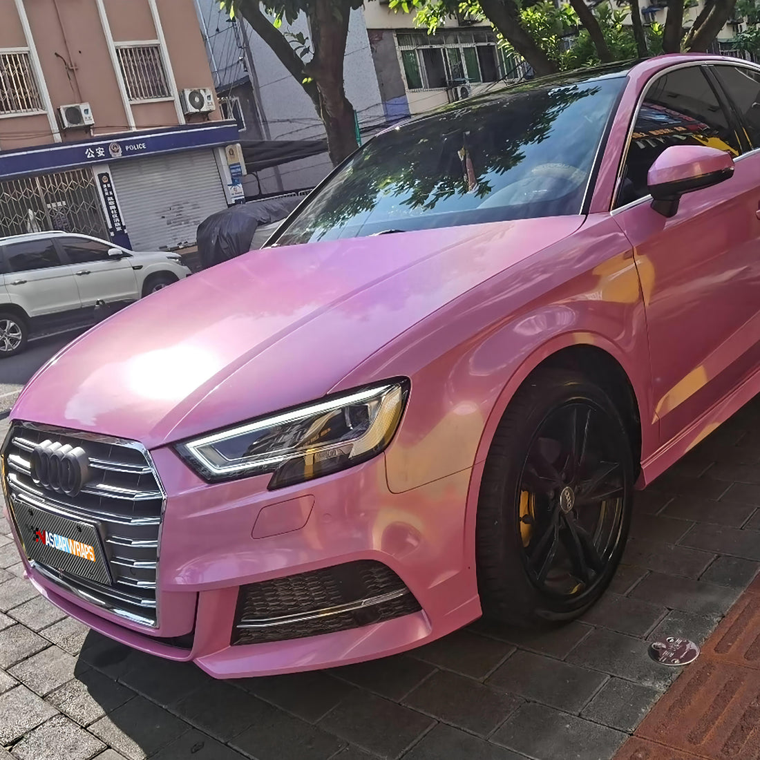 Pink Iridescent Car Wrap